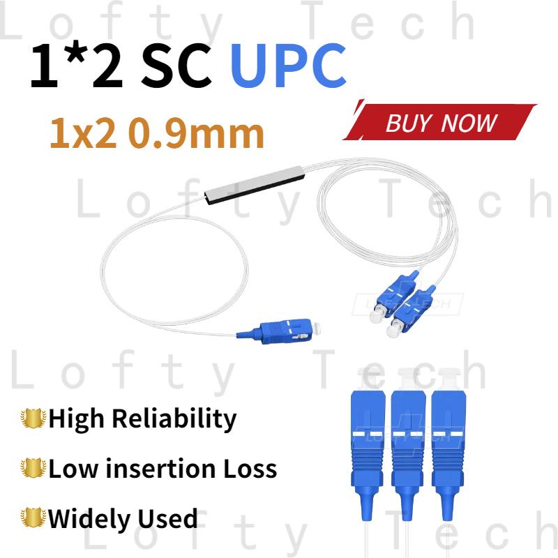 SC/UPC Fiber Optical PLC Splitter SC 1 X 2 Mini Steel Tube Type 1x2 0 ...