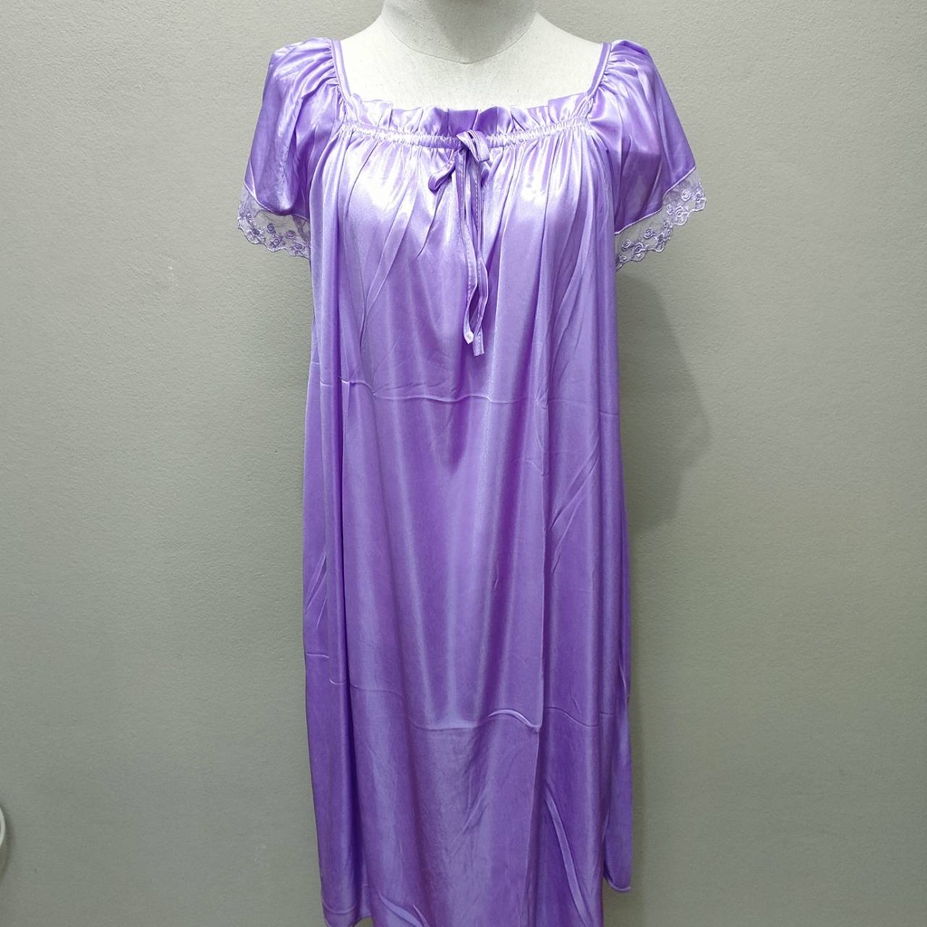 ชุดนอนกระโปรงแขนลูกไม้ รอบอก42-48นิ้ว ผ้าเจอซี่ ซีทรู ผ้าลื่นใส่สบาย | Shopee Thailand