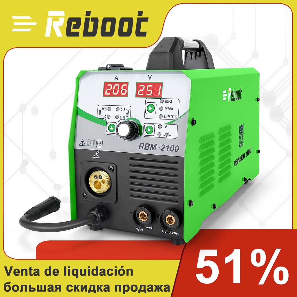 220V Mig Welder MIG210 MIG/Stick/Lift TIG Welder 4 in 1 Gas & Gasless ...