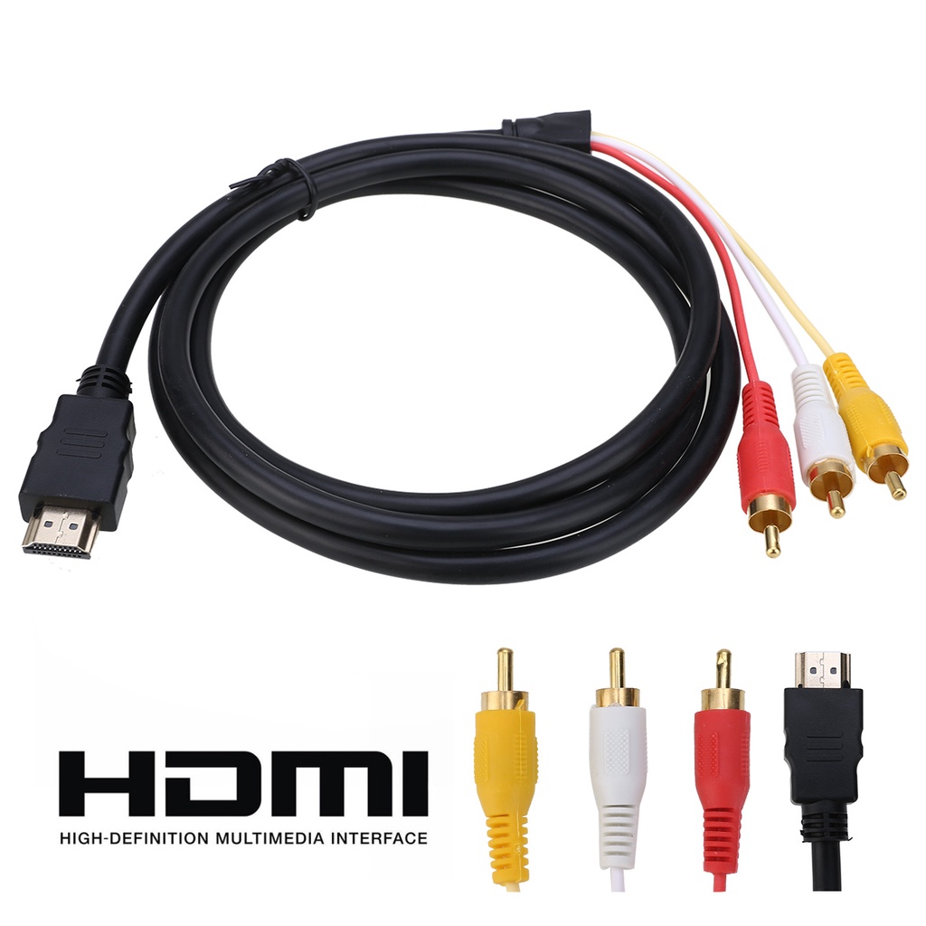 ใหม่ Universal AV Audio Video Cable TV HDTV DVD 1080P Composite HDMI to ...