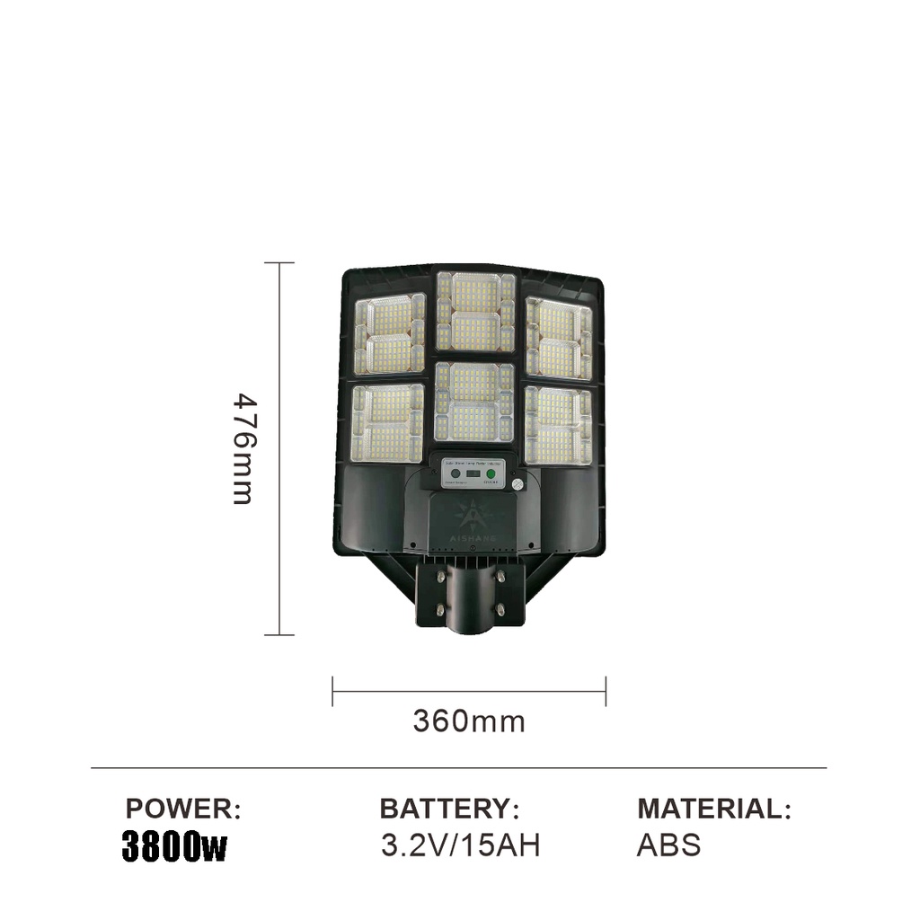ไฟโซล่าเซลล์Solar Light LED 2800W3800w 5000wมีรีโมทโคมไฟถนนสว่างถึงเช้า ...