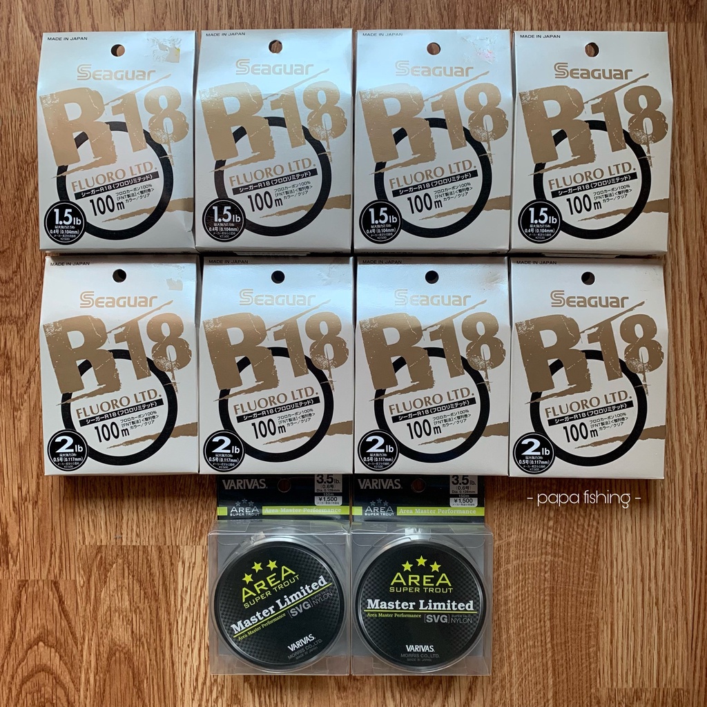Seaguar R18 Fluoro และ Varivas SVG Nylon 1.7lb และ 2.1lb สายตกปลา เอ็น ...
