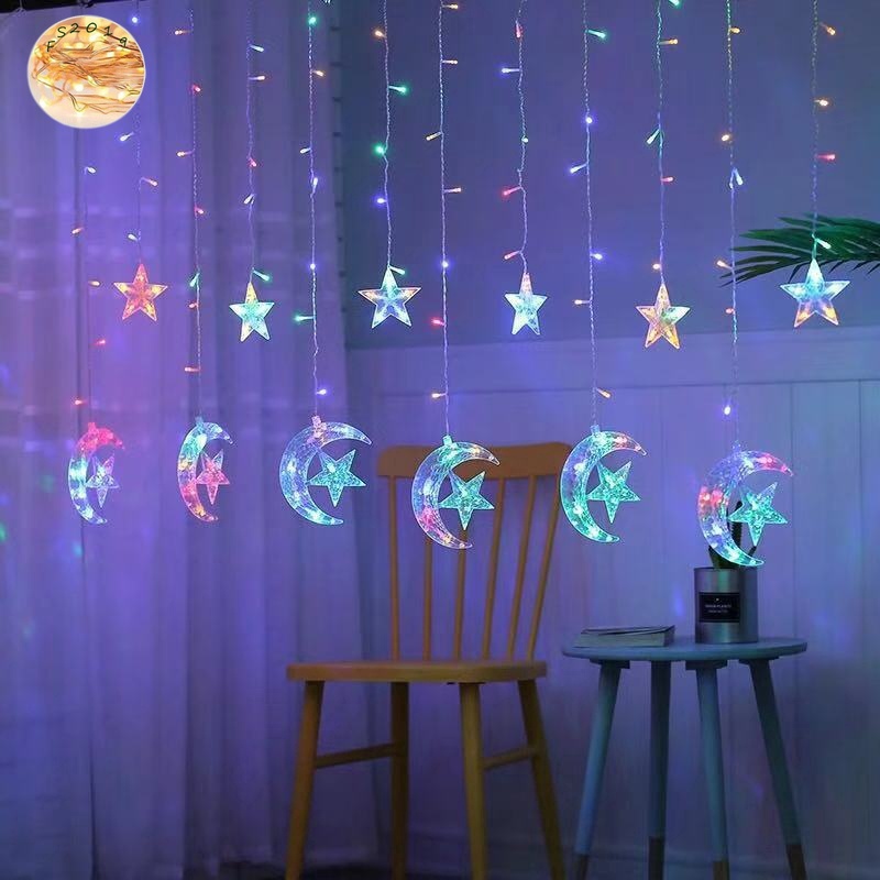 Feimefeiyou Ramadhan Lights Raya LED ไฟตกแต่ง, Star & moon fairy แสง ...