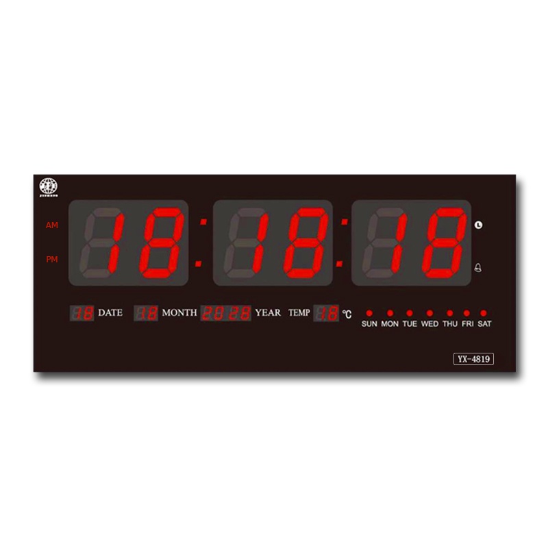 YX-4819 นาฬิกาดิจิตอล นาฬิกาติดผนัง LED Number Clock ขนาด 48x18.5x3cm ...