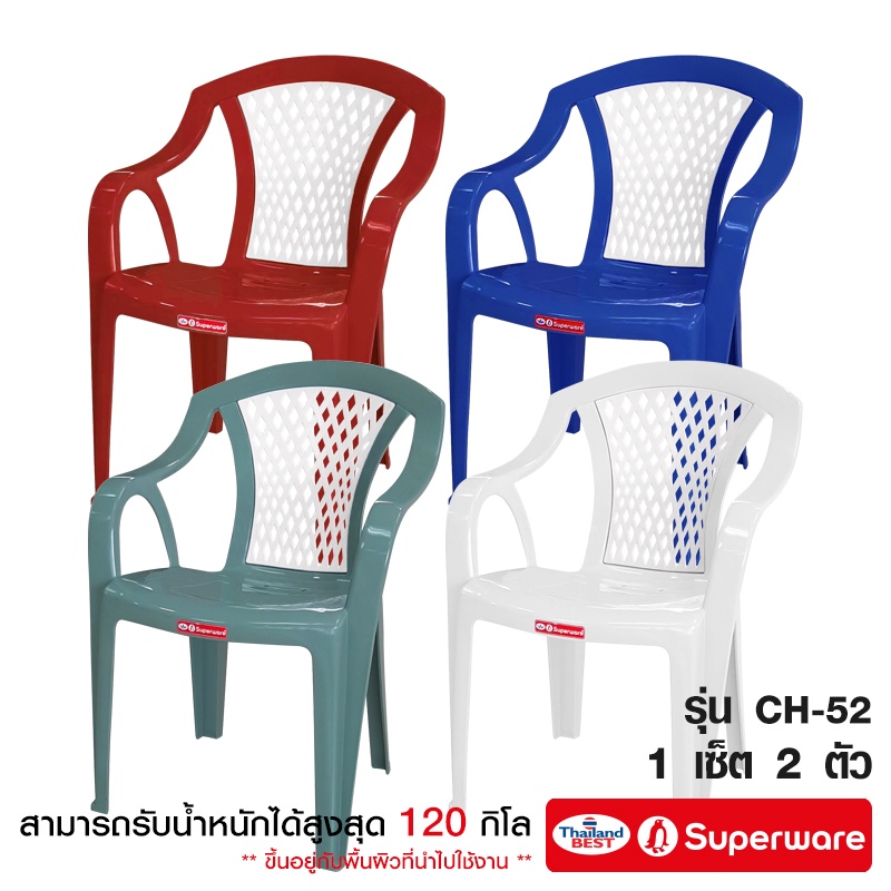 Srithai Superware เก้าอี้พลาสติก นั่งเล่น มีพนักพิง และที่เท้าแขน ที่ ...