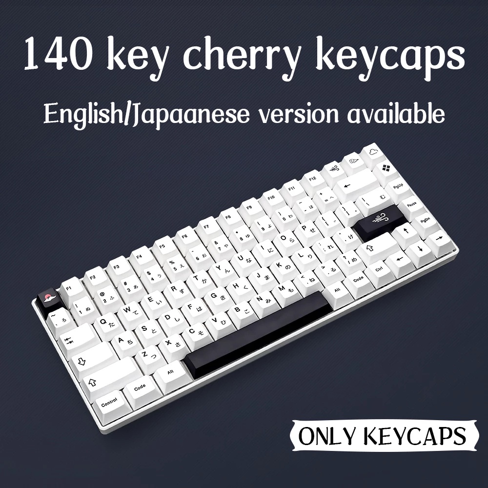 BOW Keycap Minimalist White Keycaps with Sub Legend PBT sublimation ...