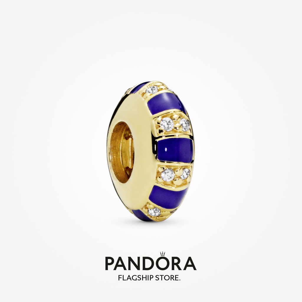 เครื่องรางสเปเซอร์ ลายทาง สีฟ้า สีเงิน m1022 | Shopee Thailand