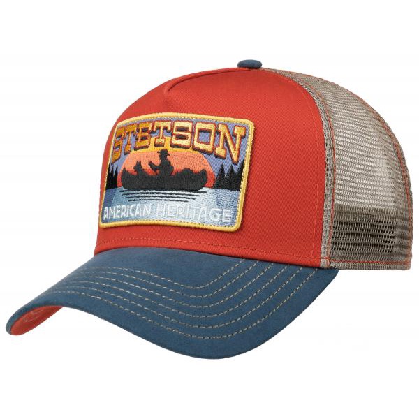 หมวก STETSON CANOE TRUCKER CAP BLUE-RED ของใหม่ แท้ 100% ****PTC-MART ...