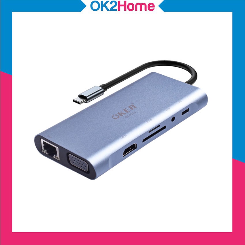 OKER OE-2110 USB-C 11 in 1 มัลติมีเดียฮับ ครบจบในตัวเดียว | Shopee Thailand