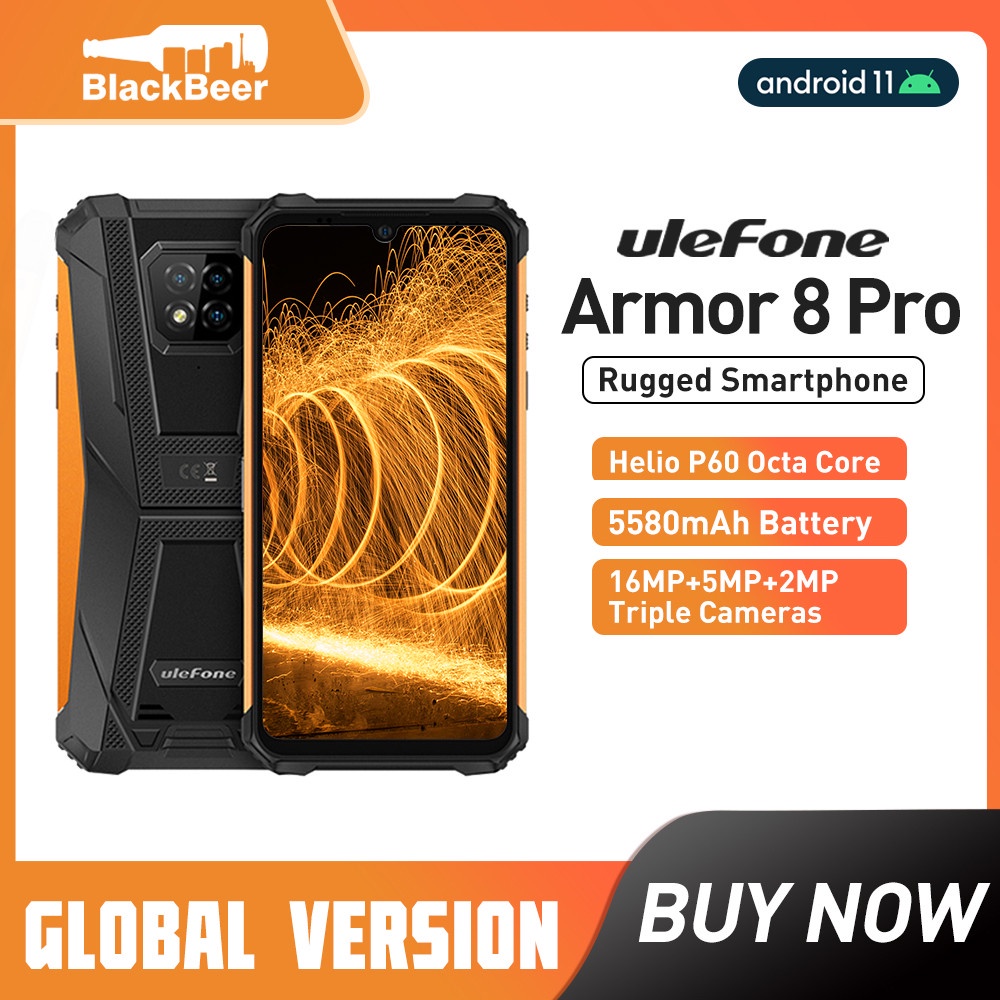 Ulefone Armor 8 Pro Rugged MobilePhone 8GB 128GB Android 11 Smartphone IP68 Waterproof Cellphone ...