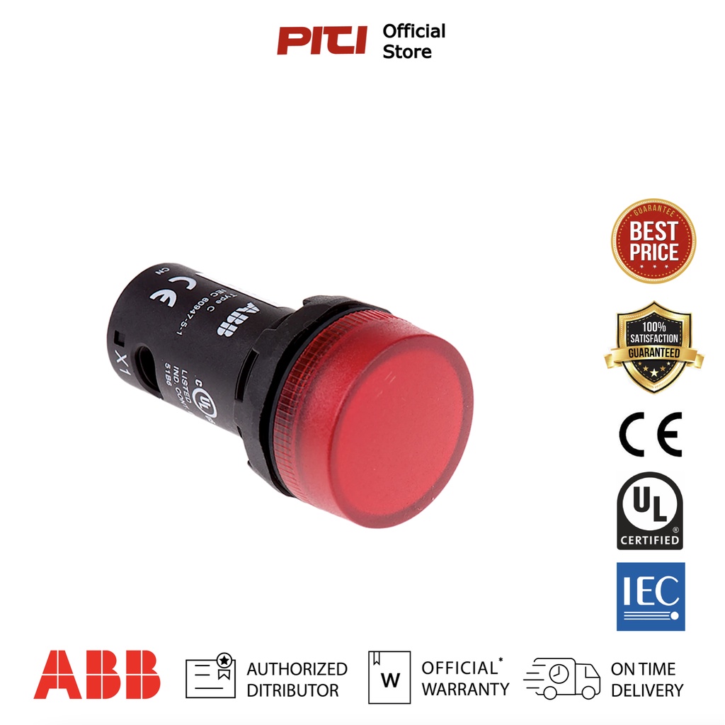 ABB Push Button CL-523R 22mm Cutout, IP66, Round, 230V | Shopee Thailand
