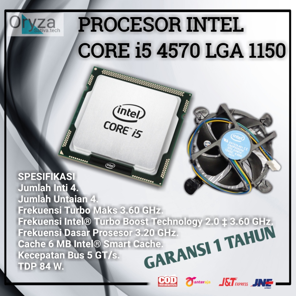 INTEL CORE i5 4570 LGA 1150 TRAY PROCESSOR + ฟรีพัดลมรับประกัน 1 ปี ...