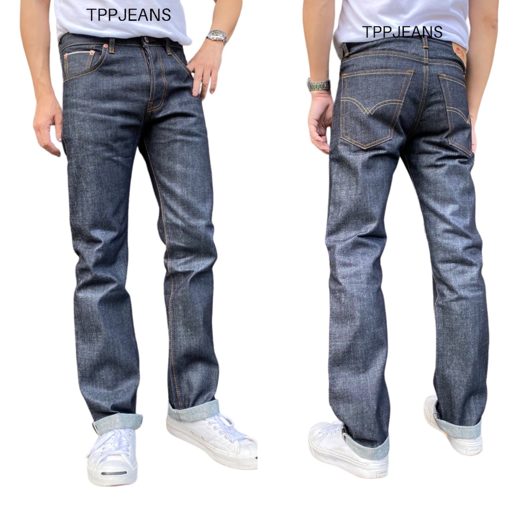 JEANSEXPRESS CLASSIC RAW DENIM กางเกงยีนส์ผ้าดิบริมแดงเป้ากระดุม ทรง ...