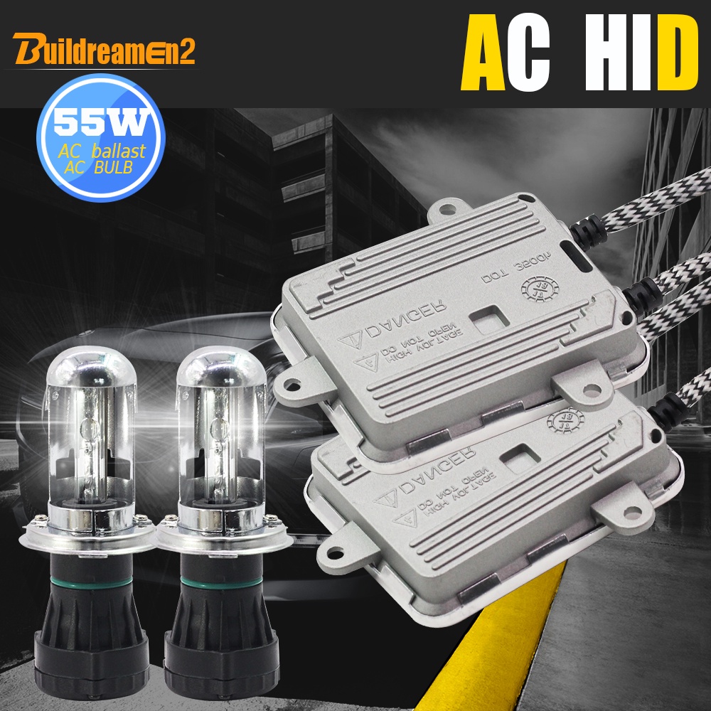 Buildreamen2 55W H4 Hi/lo Canbus HID Bi Xenon Kit AC บัลลาสต์หลอดไฟถอดรหัส3000K-8000K 12V ไม่มี ...