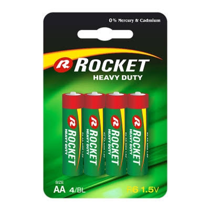 ถ่าน AA แพ็ค 4 ก้อน Rocket Heavy Duty 2A 1.5 V ใช้แบตเตอรี่ ถ่านนาฬิกา ...