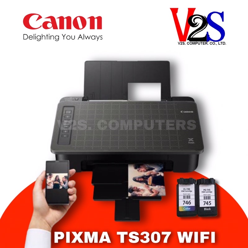 Printer (ปริ้นเตอร์) Canon PIXMA TS307 Wi-Fi มีหมึพร้อมใช้งาน ประกัน ...