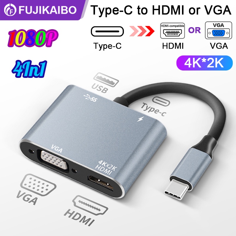 สายType C to HDMI+ VGA USB3.1type-c video cable, USB3.1 Type-c To HDMI ...