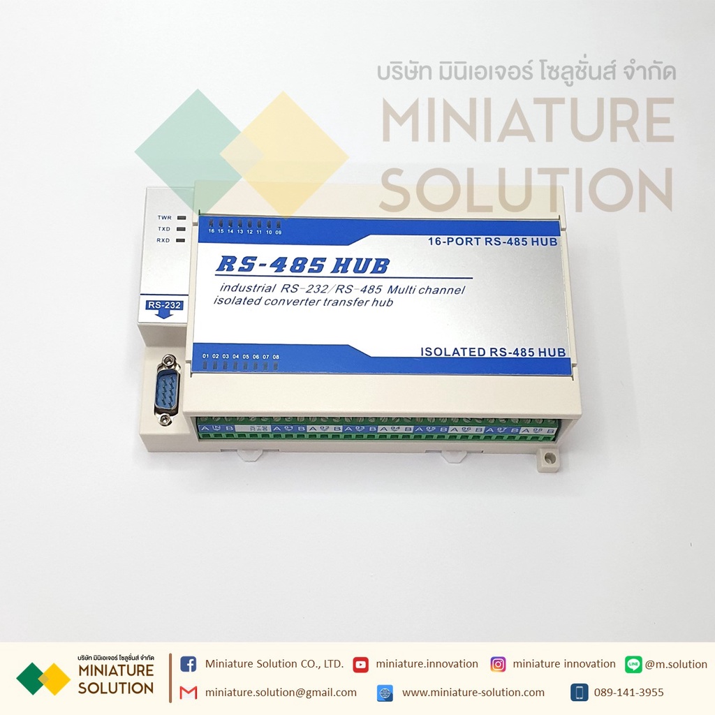 Isolated RS-485 hub 8 Port RS485 1พอร์ต ไป 8 พอร์ต ช่องสัญญาณ ลดการเดินสาย รักษาระดับสัญญาณ ...