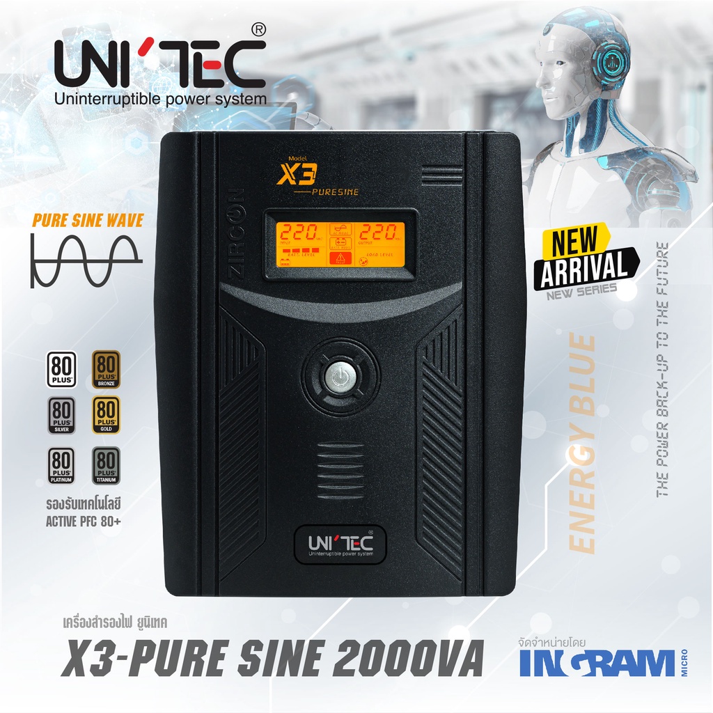 X3-Puresine 2000VA/1400W Pure sine wave ของแท้ ส่งไว ประกัน 2 ปี ONSITE ...
