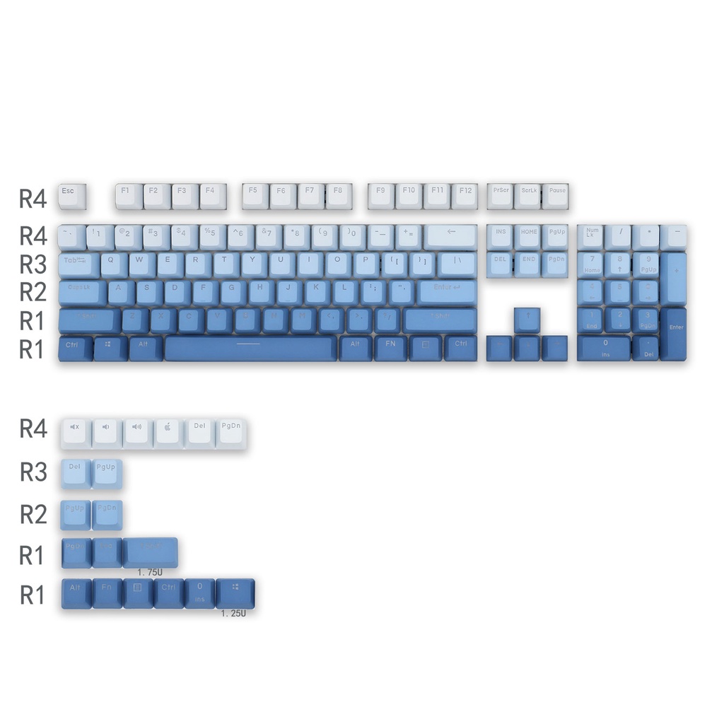 【JKDK】polar day PBT keycap translucent OEM profile gray and white ...