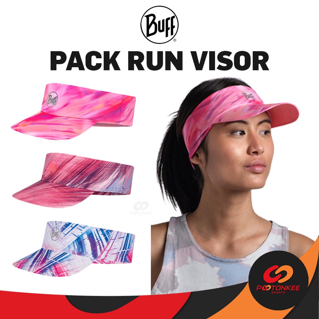 BUFF PACK RUN VISOR Coolnet UV+ หมวกวิ่งบัฟ หมวกเปิดหัว ม้วนพับได้เล็กกะทัดรัด พกพาสะดวก ...