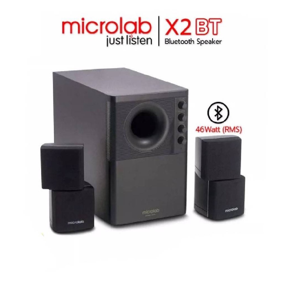 ลำโพงบลูทูธคอมพิวเตอร์ Microlab X2BT Bluetooth Speaker 2.1 Ch. (46 Watt ...