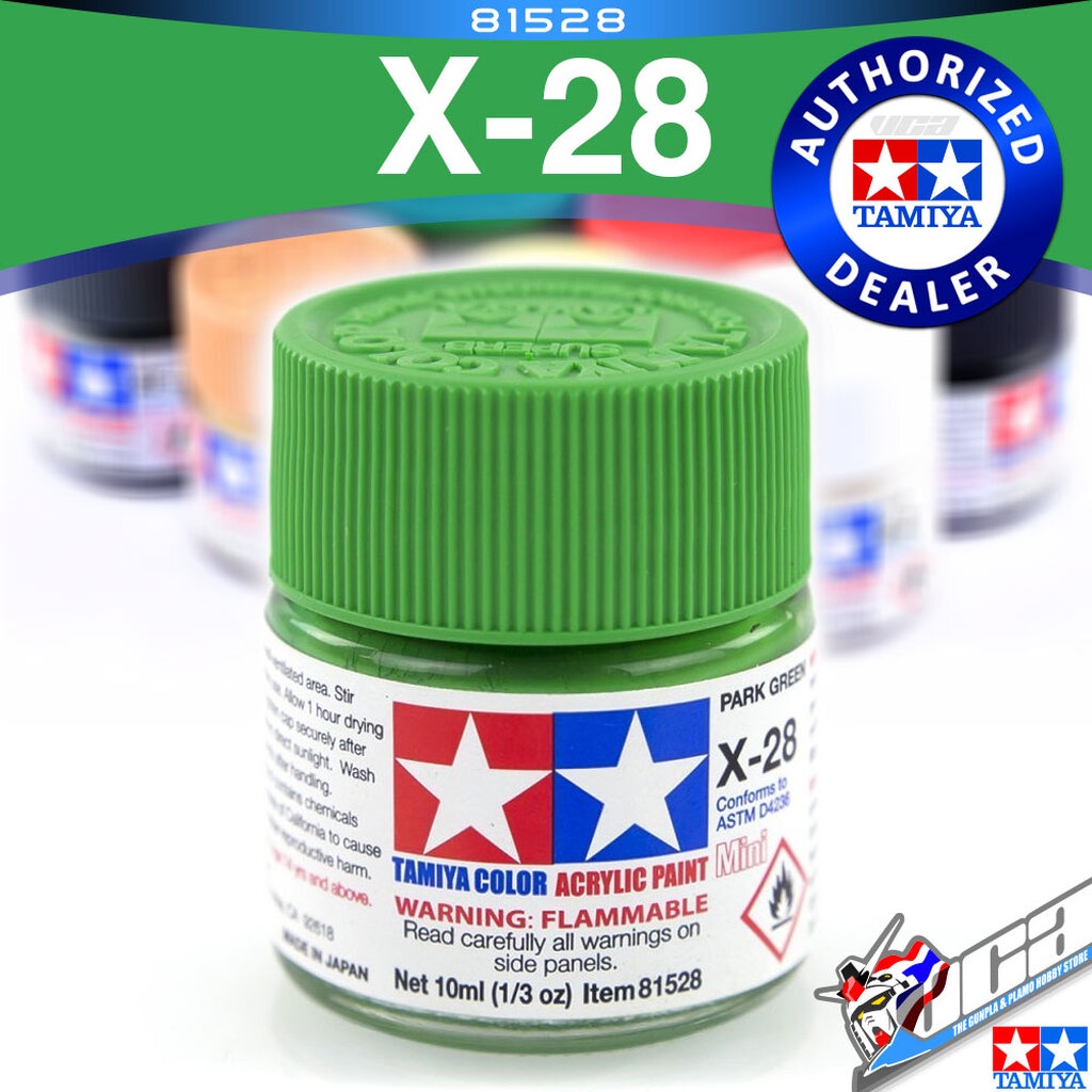 TAMIYA 81528 X-28 X28 PARK GREEN สีเขียวเงา ACRYLIC PAINT MINI COLOR ...