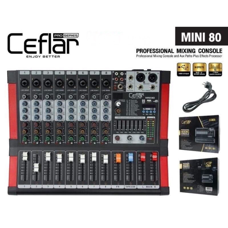 มิกเซอร์ CEFLAR MINI 80 มิกเซอร์ มีพาวเวอร์ เอฟเฟคร้อง USB MP3 ปรับแต่ง | Shopee Thailand