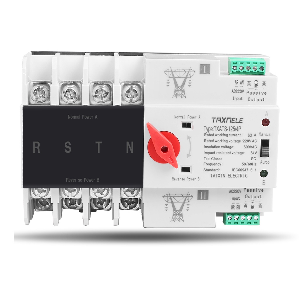 MCB type Dual Power Automatic transfer switch 2P 4P 63A 100A 125A ATS ...