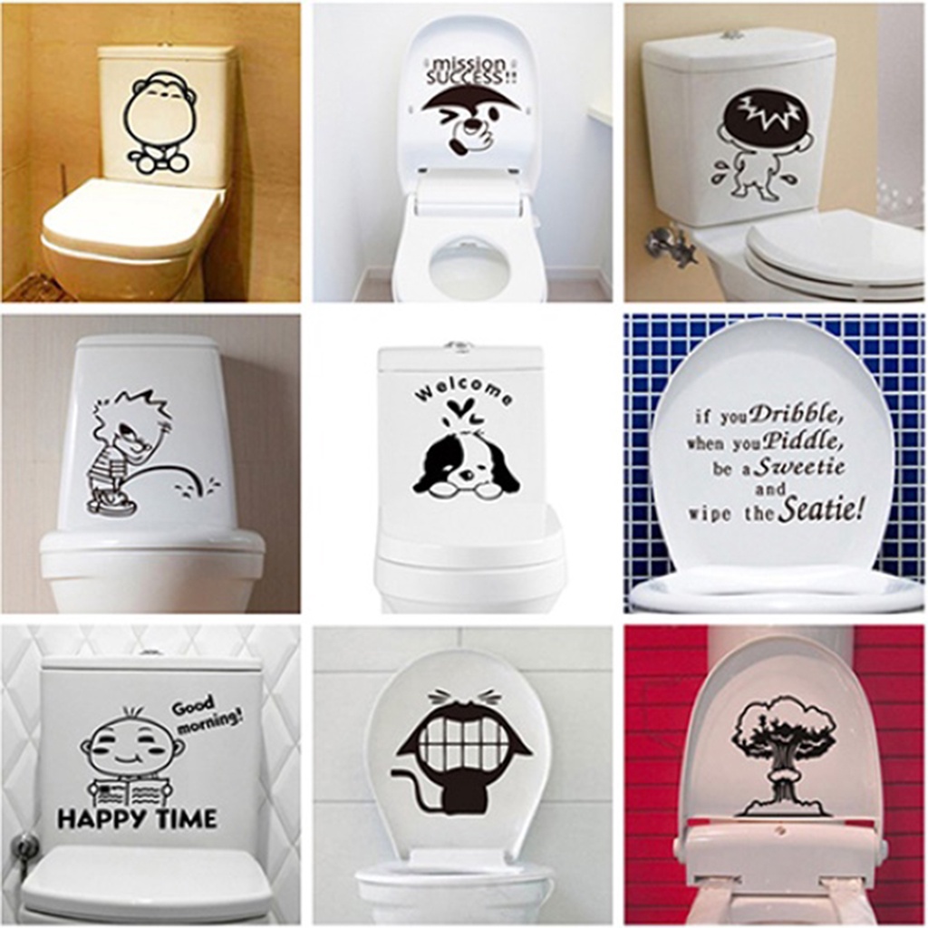 【AG】1Pcs Sticker Practical Waterproof PVC Art Decals Toilet Stickers ...
