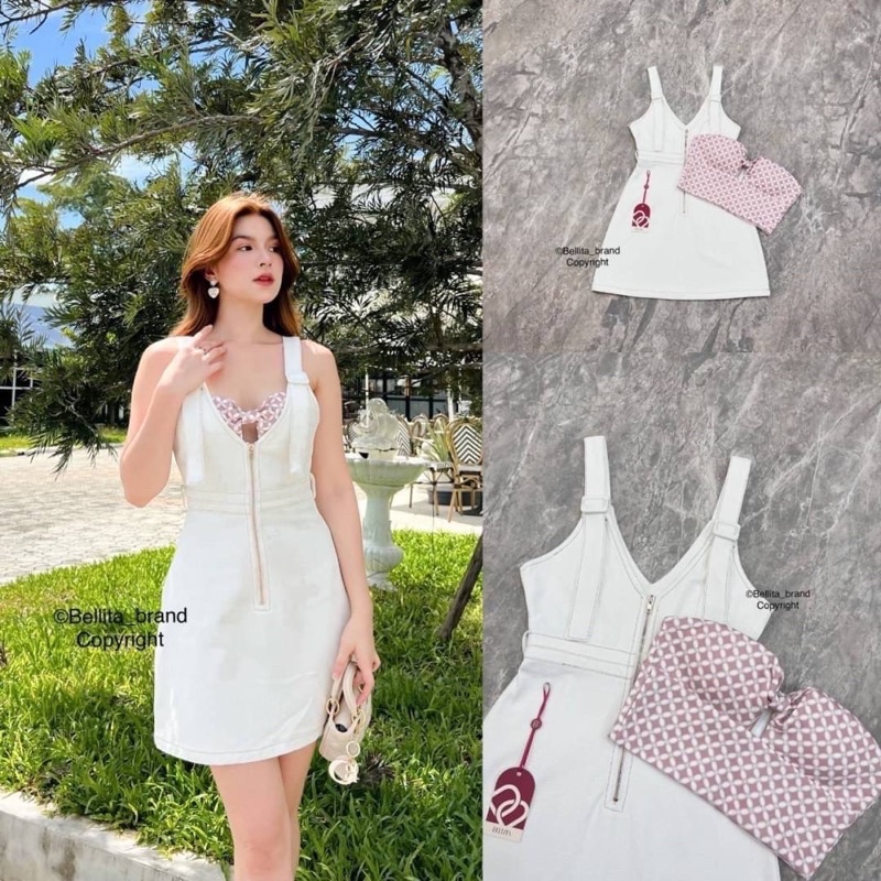 Bellita Brand : ชุดเซ็ตสองชิ้น สีขาว พร้อมส่ง SIZE: S , M | Shopee Thailand