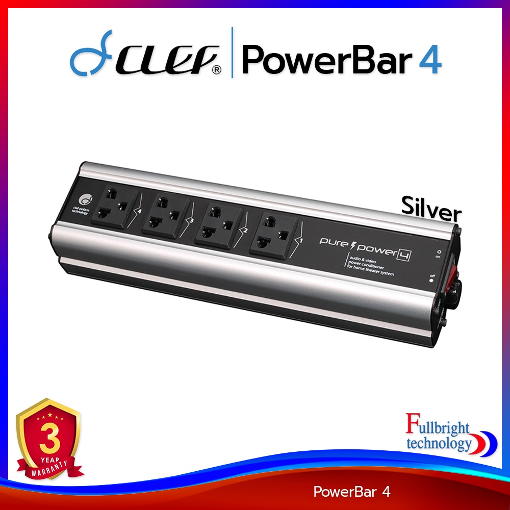 Clef Audio PowerBar 4+ ปลั๊กกรองไฟ ยาว 2 เมตร รองรับกำลังไฟสูงสุด 3,450 ...