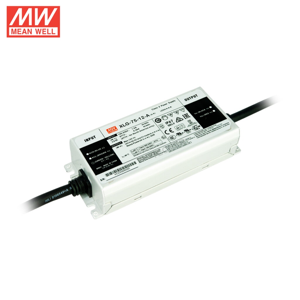 MEAN WELL XLG-75-12-A Constant Current + Constant Voltage LED Driver ...