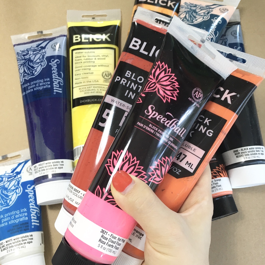 หมึกพิมพ์ภาพ Speedball and Blick Water-Soluble Block Printing Ink ...