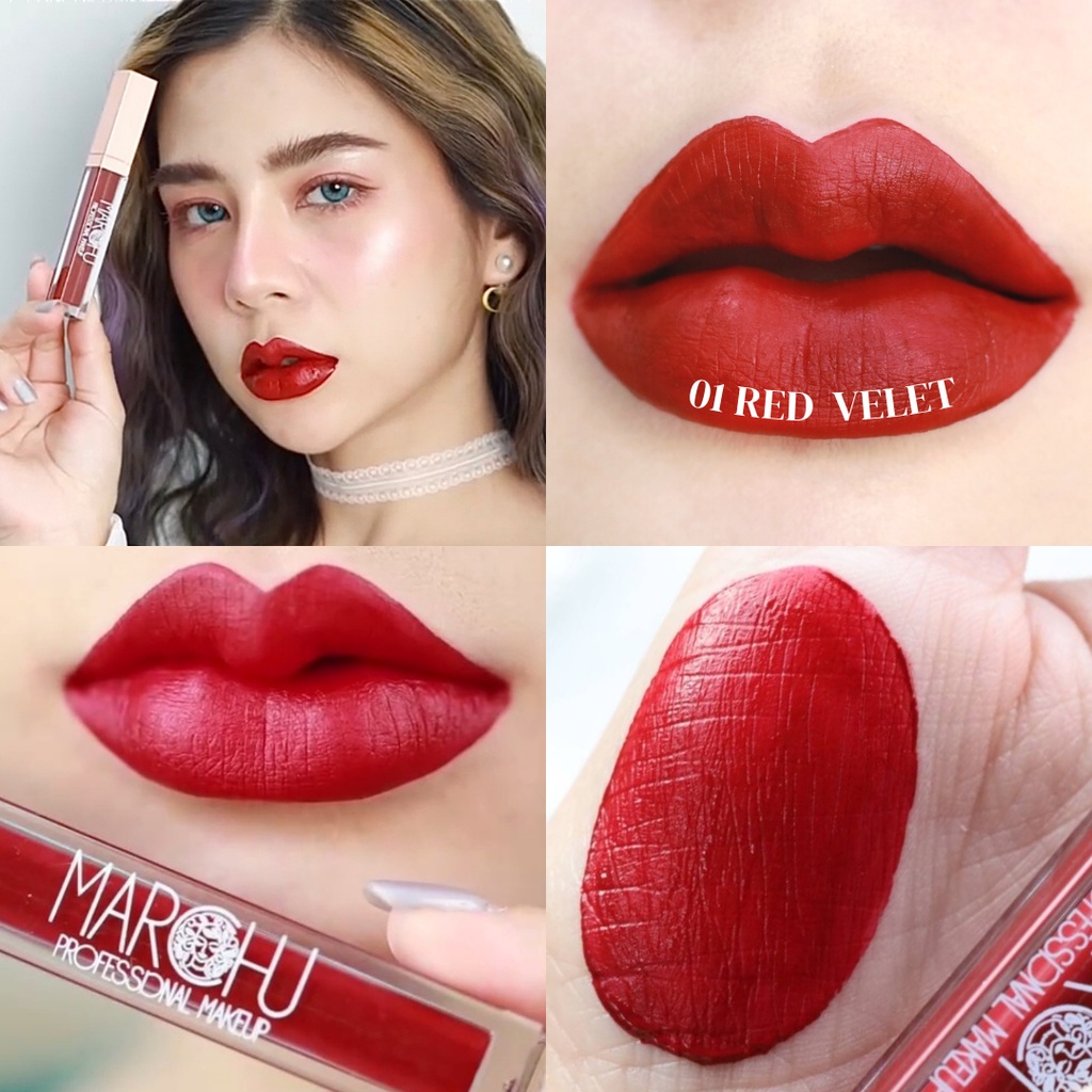 (ส่งฟรี) Marchu lipstick ลิปสติกเกาหลี สีนู๊ด ลิปเนื้อแมท ติดทน ไม่ติด ...