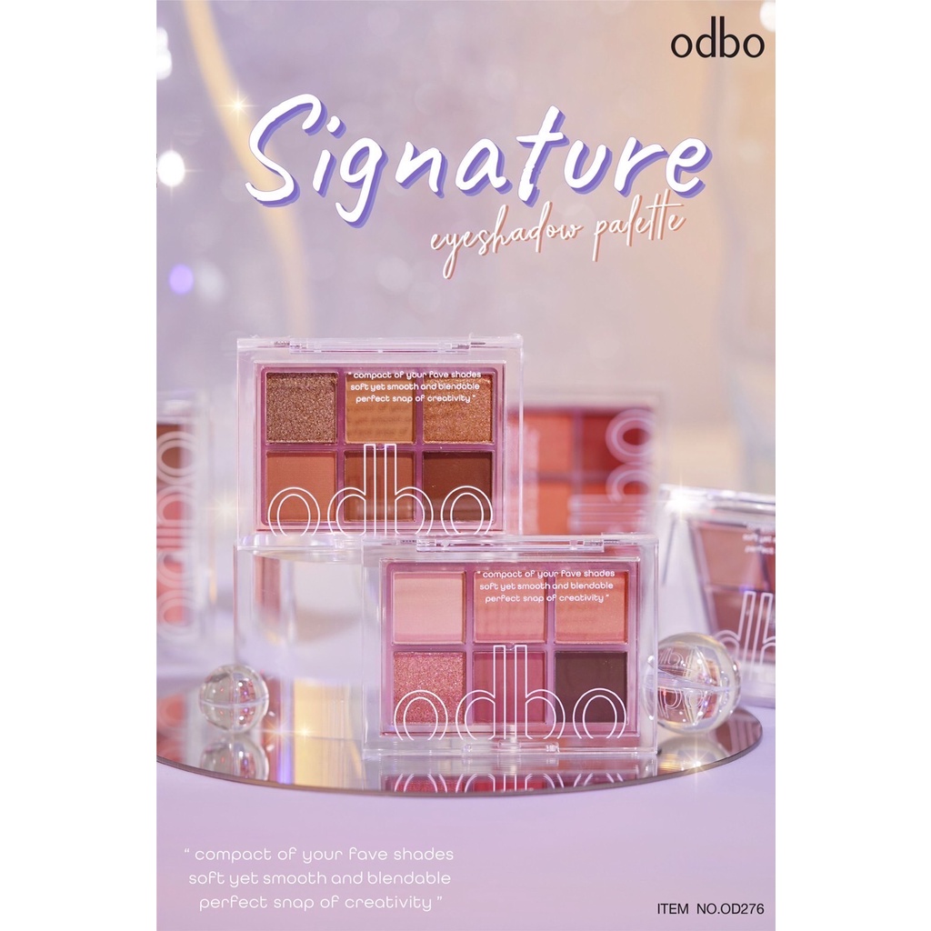 อายแชโดว์ พาเลท 6 สี โอดีบีโอ ซิกเนเจอร์ ODBO SIGNATURE EYESHADOW PALETTE #OD276 | Shopee Thailand