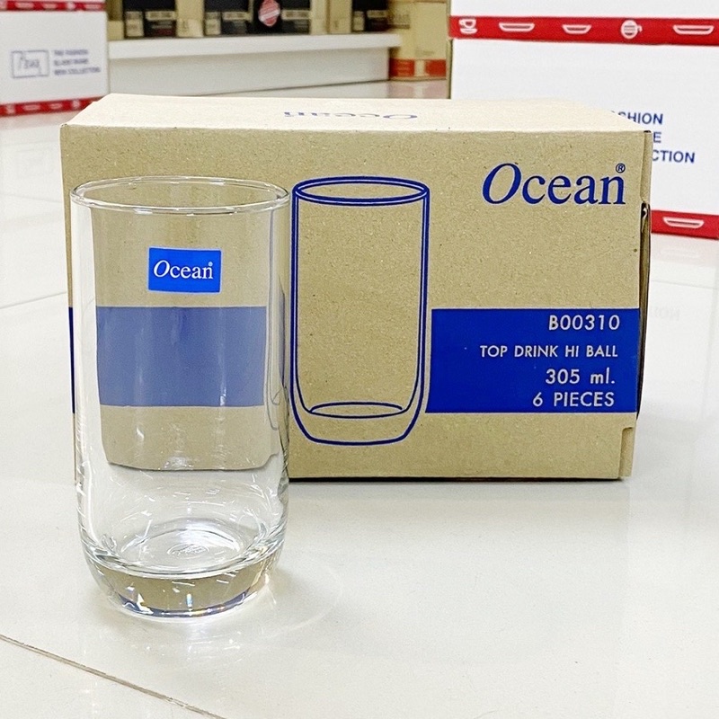 [6ใบ] Ocean B00310 แก้วน้ำ แก้วเบียร์ 305มล. TOP DRINK HI BALL 305ml | Shopee Thailand