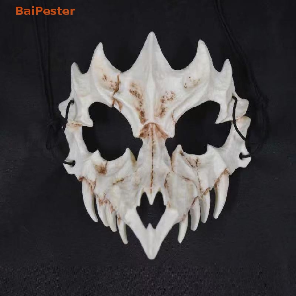 [BaiPester] Anime Dragon God Skeleton Half Face Mask Halloween Cosplay ...