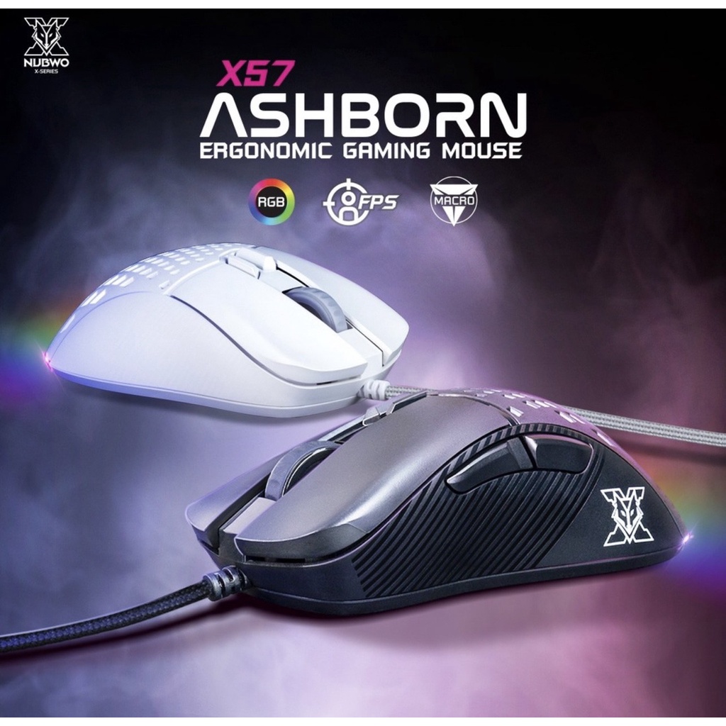 เมาส์เกมมิ่ง (มาโคร) NUBWO X57 ASHBORN Macro ★★รับประกัน 2 ปี★★ ...