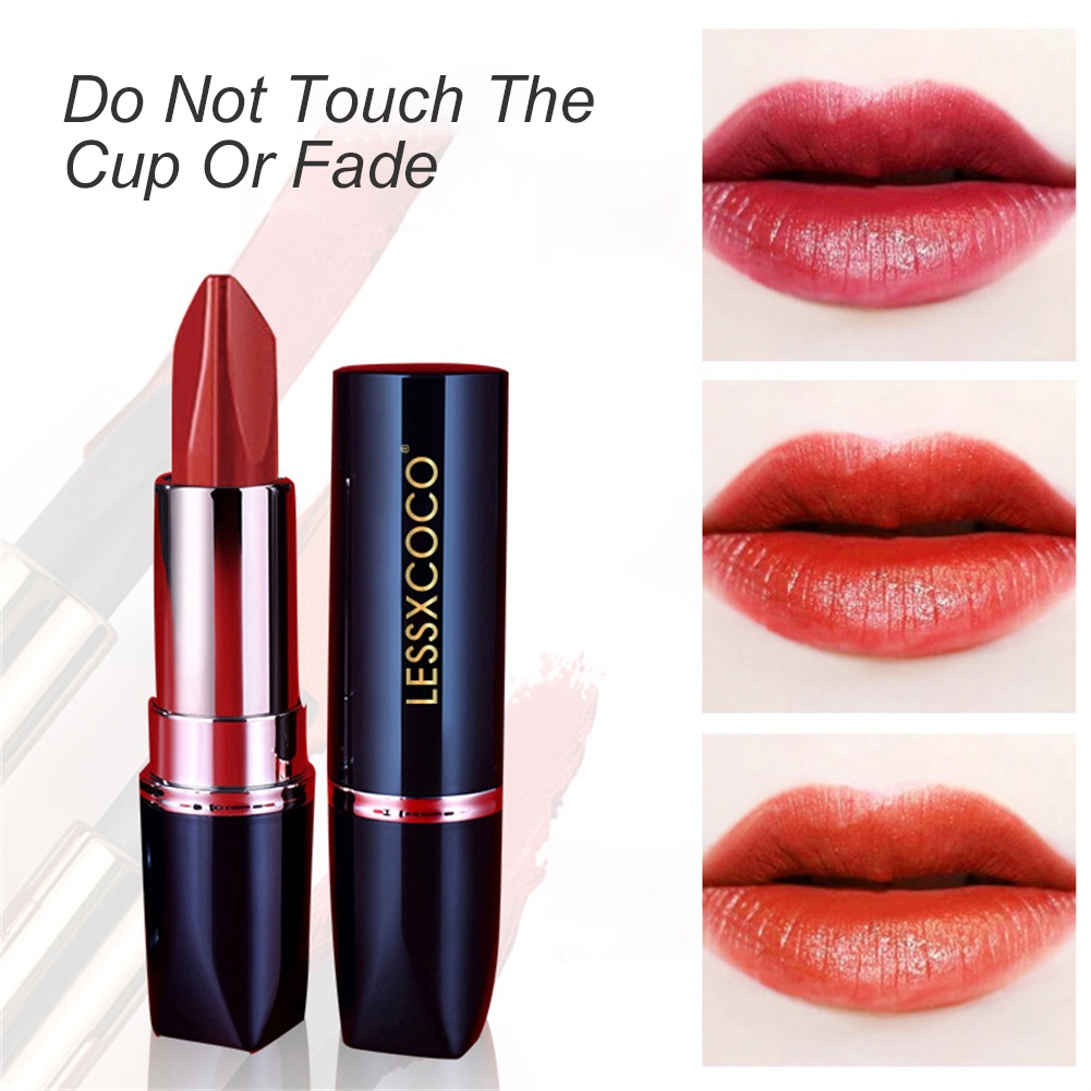 Lessxcoco ลิปสติกสีส้มอิฐ แดงตุ่น แดงกำมะหยี่ ลิป3สี ติดทนกันน้ำไม่ติด ...