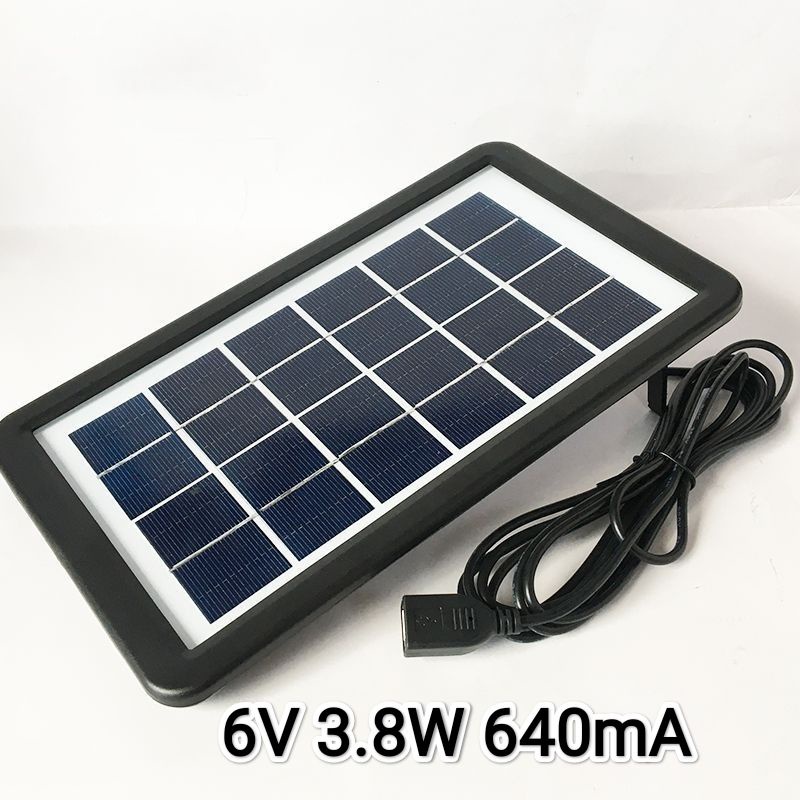 โซล่าเซลล์ Solar cell 6V 3.8W 630mA มีหัวแยก5หัวชาร์จโทรศัพท์และPower ...