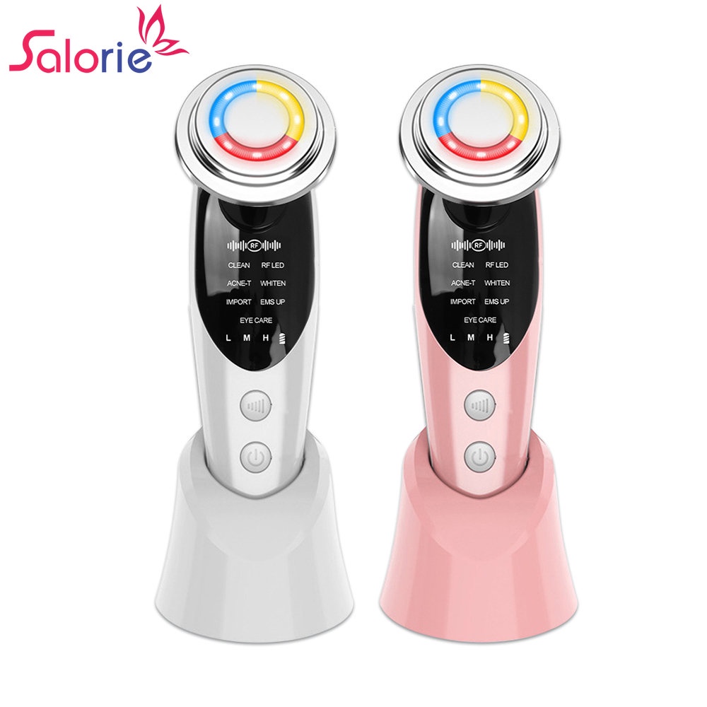 Salorie RF 7 In 1 EMS Iontophoresis เครื่องมือนวดหน้า ต่อต้านริ้วรอย ฟื้นฟูผิว ไมโครปัจจุบัน ...