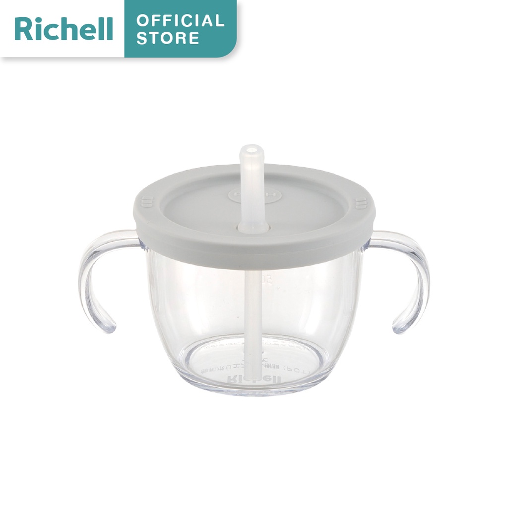 Richell(ริเชล) AXSTARS ถ้วยฝึกดูดรุ่นใหม่ หลอดกันสำลัก มีปุ่มกดช่วยดันน้ำ หลอดดีไซน์ใหม่ 150มล. ...