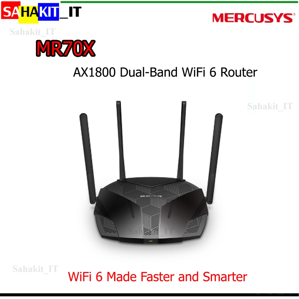 MERCUSYS (เราเตอร์) รุ่น MR70X Wi-Fi 6 Router Wireless AX1800 Dual Band ...