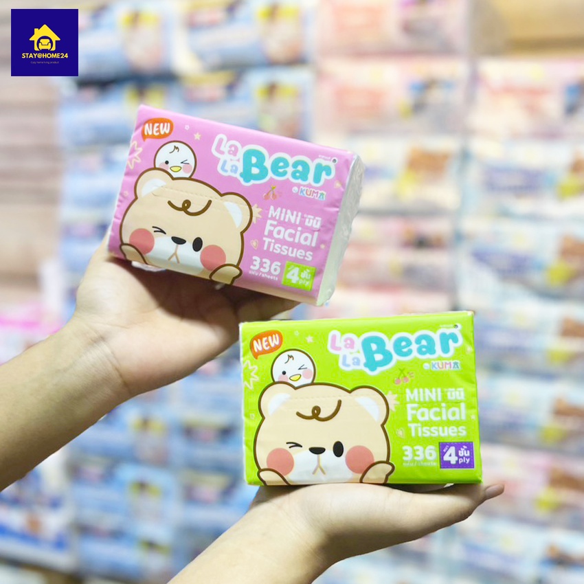 กระดาษทิชชู่เช็คหน้า KUMA La La Bear หนา 4 ชั้น (1 ห่อ) | Shopee Thailand