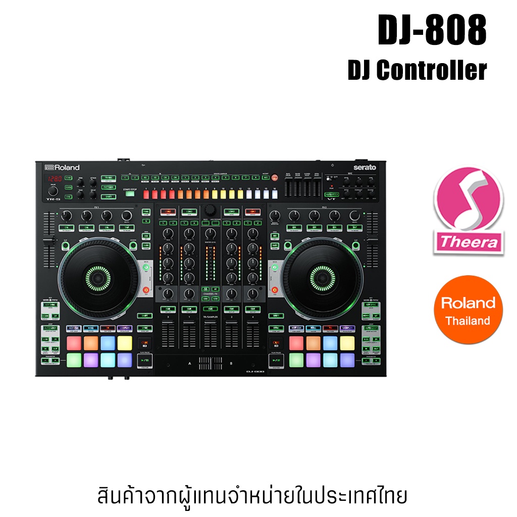 Roland DJ-808 DJ Controller Serato DJ Lite DJ808 ดีเจคอนโทรเลอร์ พร้อม ...
