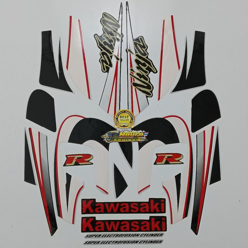 Hitam 2005 2006 kawasaki ninja r แถบสีดํา สติ๊กเกอร์เต็ม คิ้วตัวถัง ...