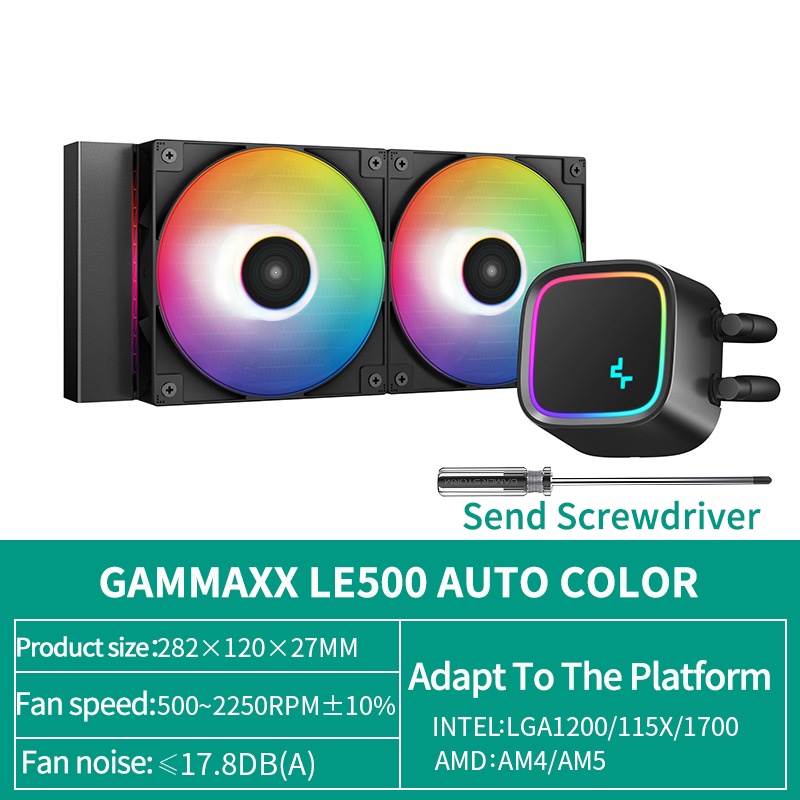 Deepcool LE700 WH 360 ซีพียู Aio Liquid Cooler สีขาวดำ ARGB หม้อน้ำ ...