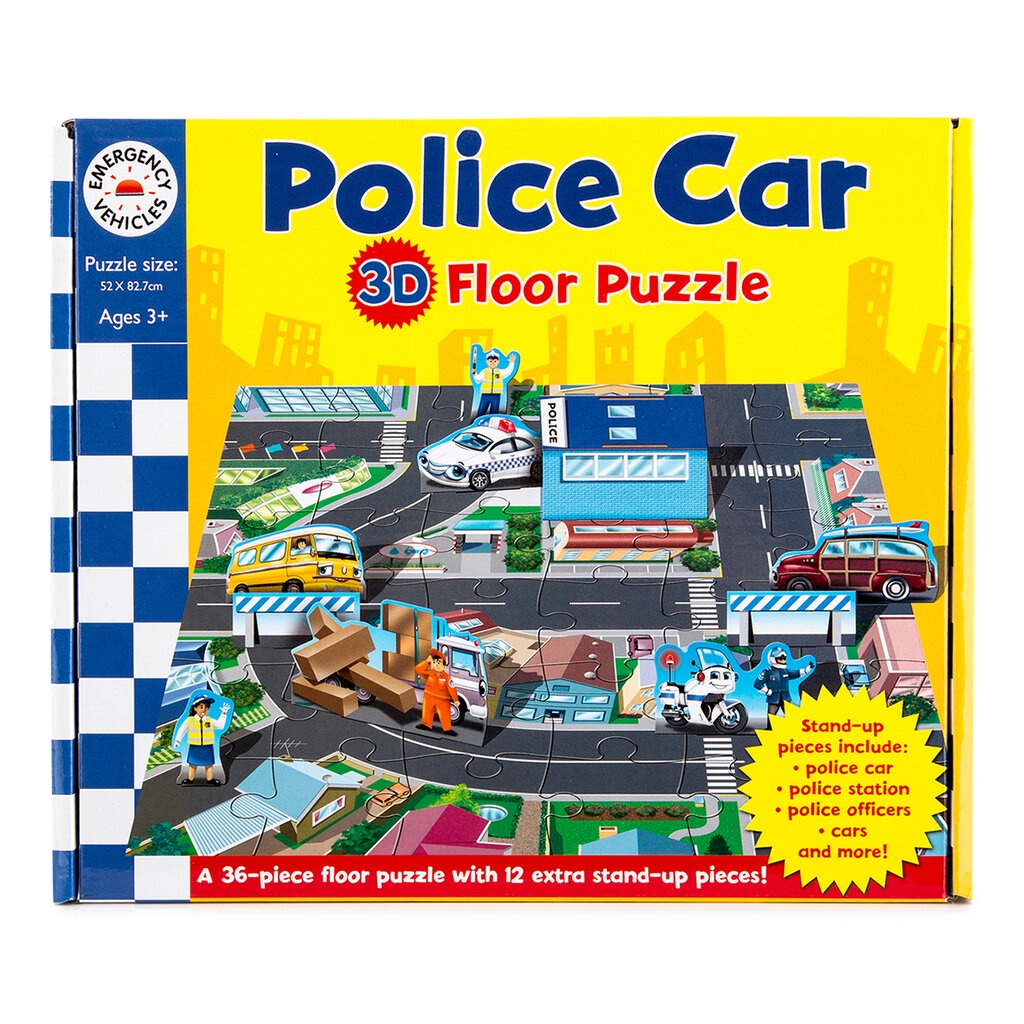 Police Car 3D Floor Puzzle Jigsaw 36 pieces และหนังสือ from UK จิ๊กซอว์ ...