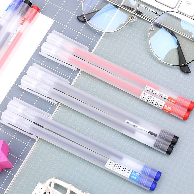 YB2 MUJI Style Gel Pen Simple Frosted 0.5MM Black Blue Red Ink Pen ...